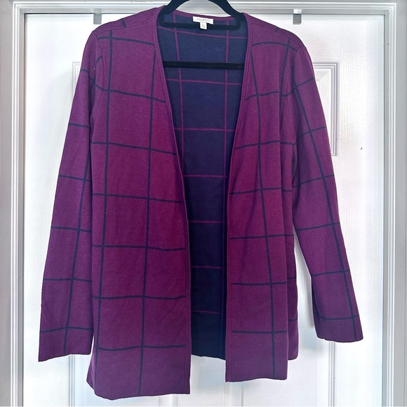 Talbots | Sweaters | Talbots 8s Retro Preppy Windowpane Plaid Cardigan ...
